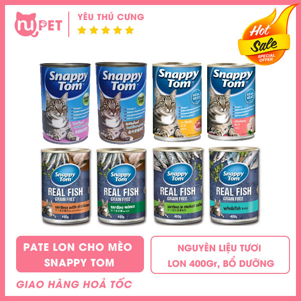 Thức Ăn Cho Mèo Pate Lon Snappy Tom 400g | Pate Snappy Tom Thái Lan ...