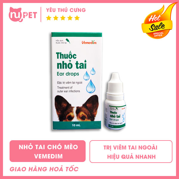 Nhỏ tai Vemedim cho chó mèo